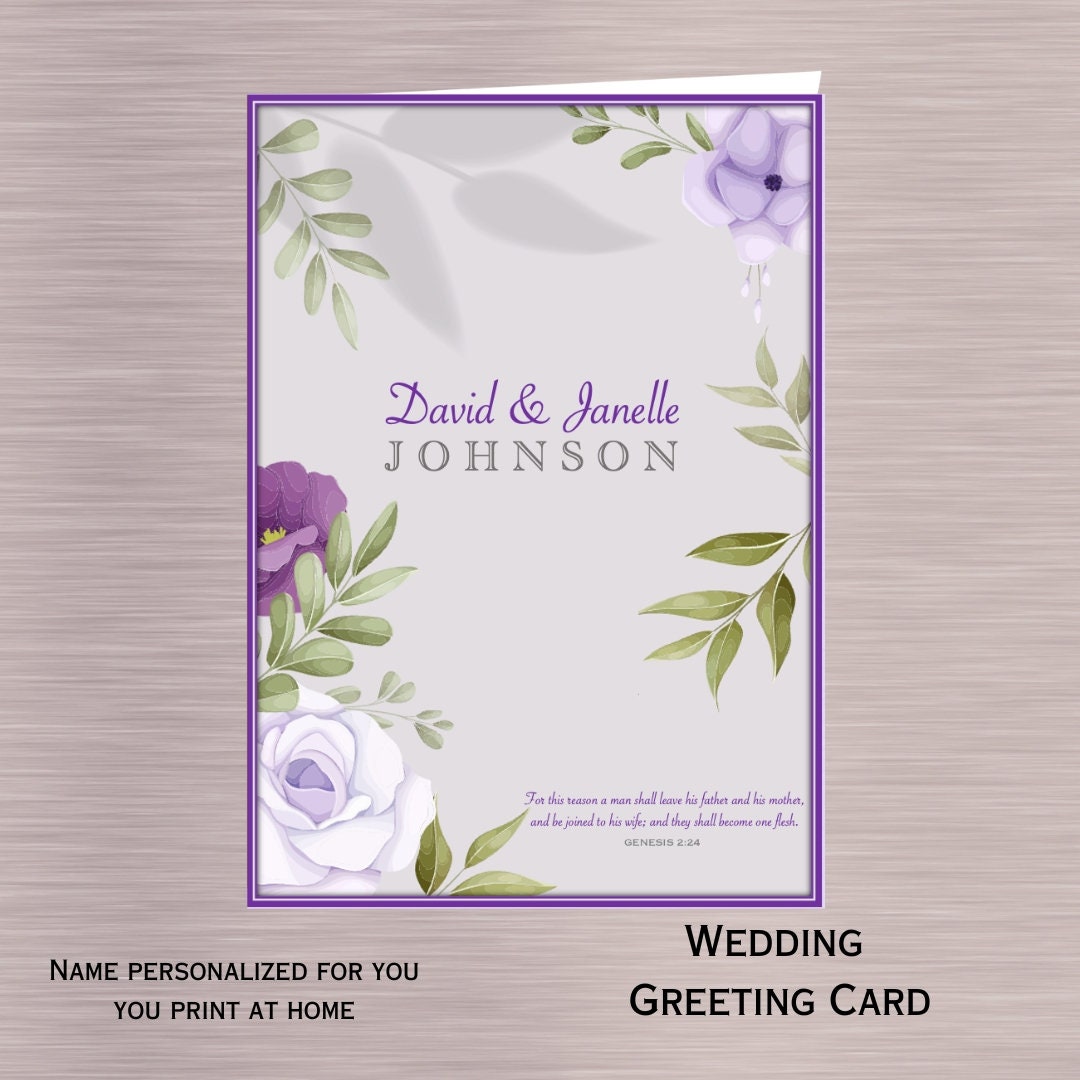 PERSONALIZED WEDDING CARD | Catholic Wedding Card | Scripture Wedding ...