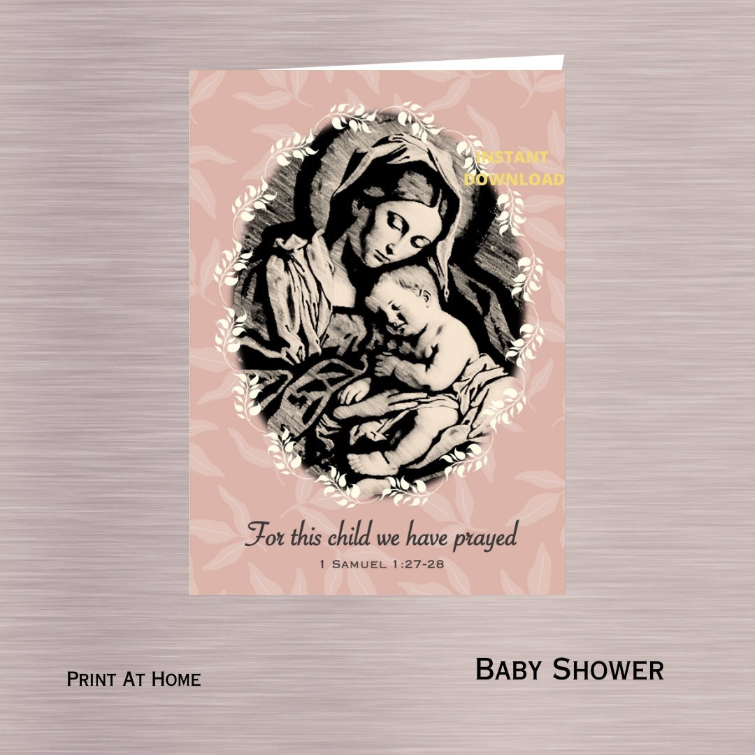 PRINTABLE | INSTANT DOWNLOAD - Catholic Baby Shower Card | Christian ...