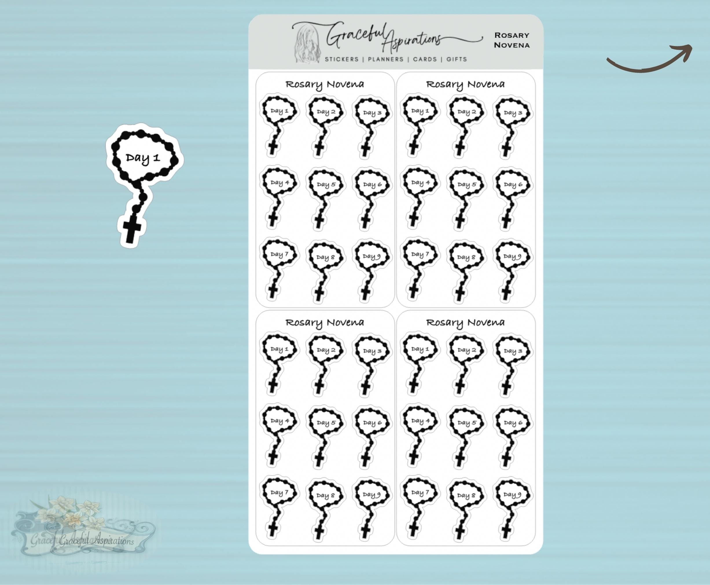 Novena Rosary Stickers Catholic Prayer Reminder Sticker - Etsy