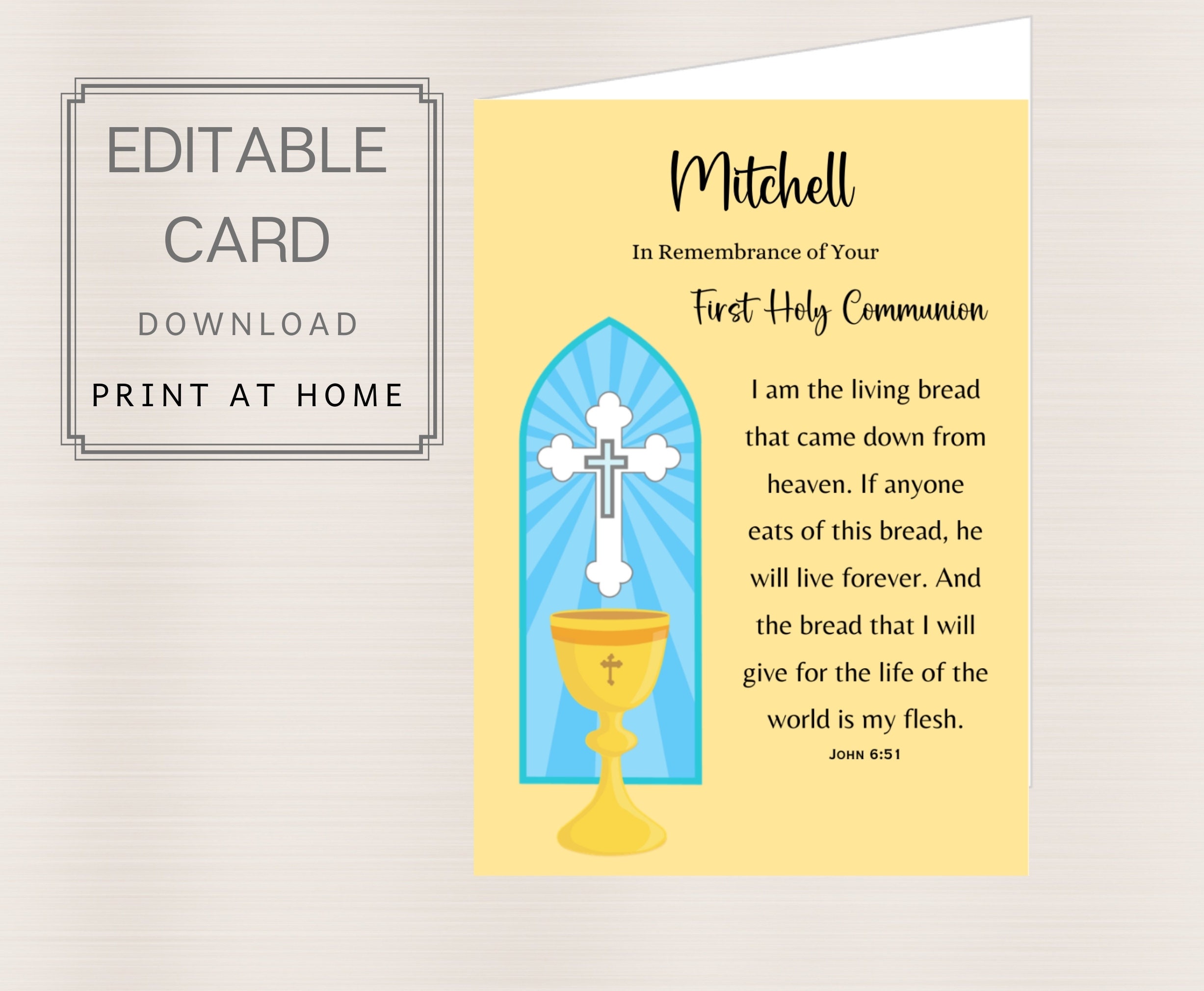 EDITABLE & PRINTABLE Instant Download First Communion Edit and Print ...