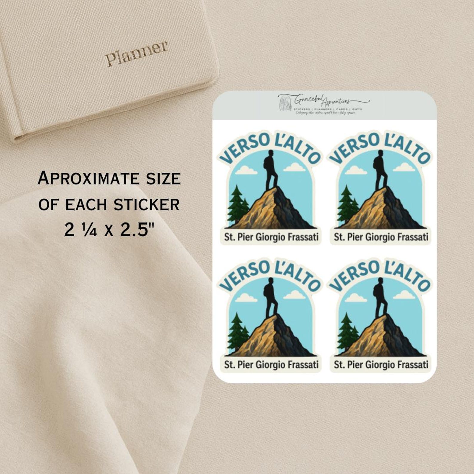 St. Pier Giorgio Frassati Sticker - Catholic Saint "verso L’alto" - Set ...