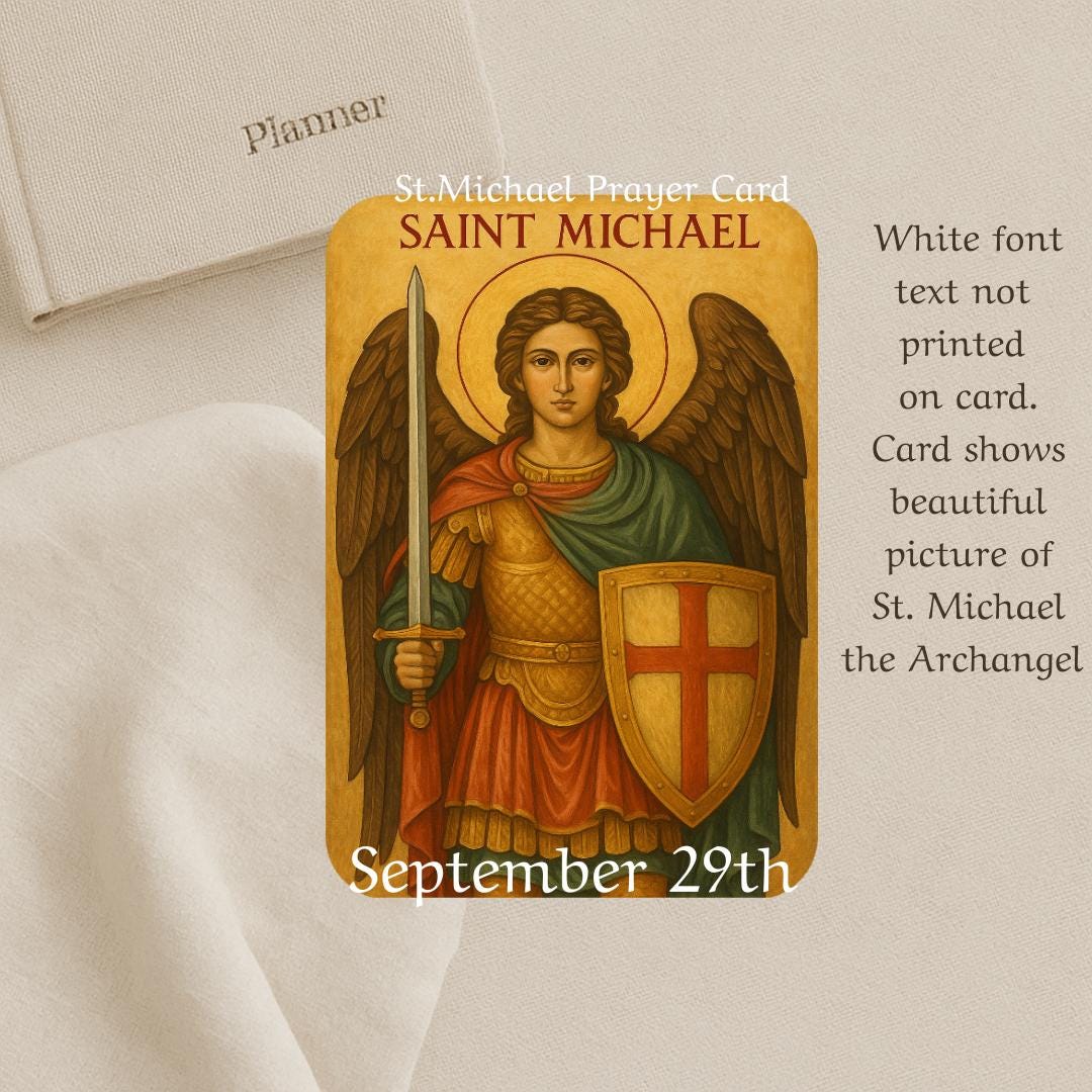 St. Michael Prayer Cards (2) | Catholic Holy Card | Feast Day September ...