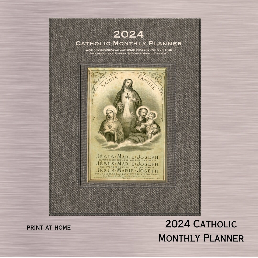 Instant Download 2024 Catholic Monthly Calendar Printable Catholic ...