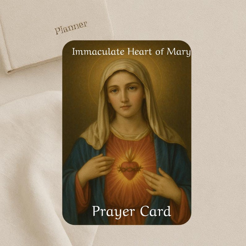 Immaculate Heart of Mary Prayer Card: Laminated Catholic Holy Card - Etsy