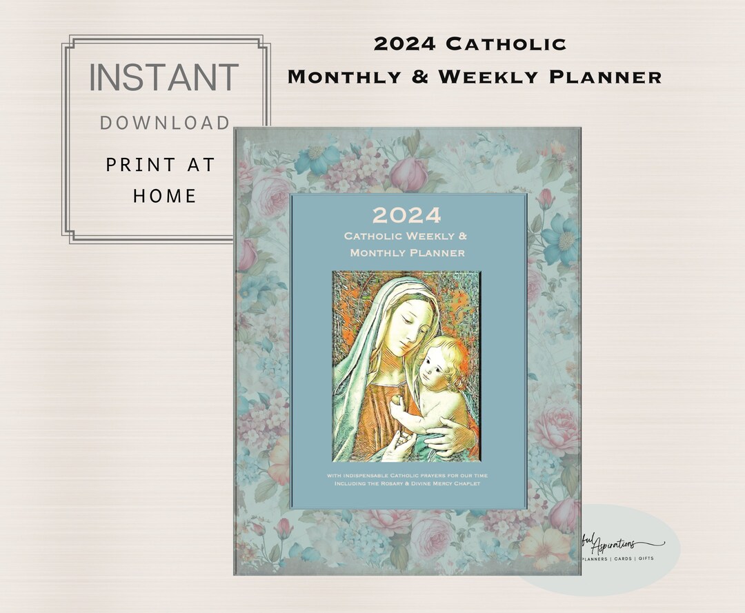 2024 Catholic Monthly Calendar Printable Catholic Monthly Planner ...