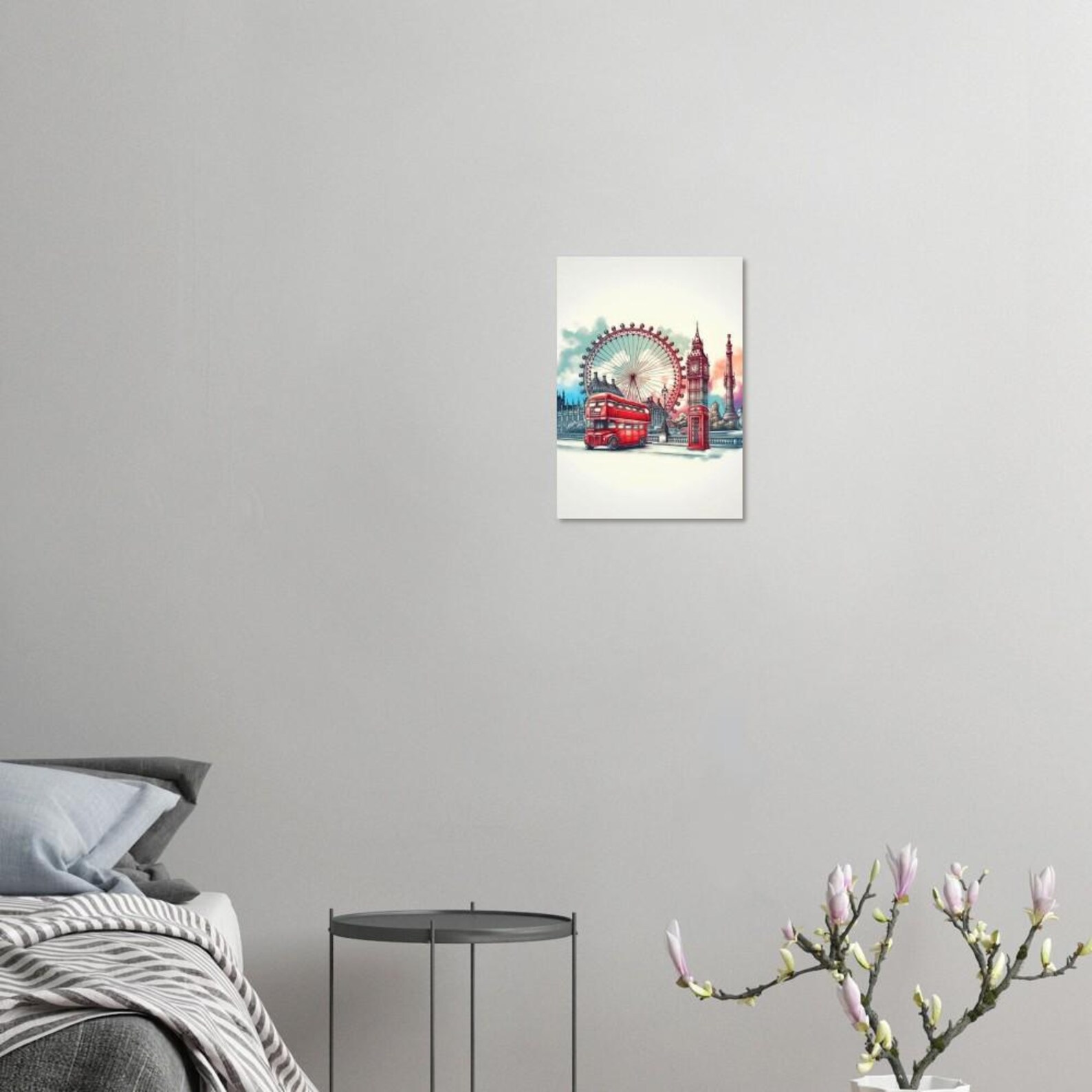 London Landmarks Poster - Iconic Red Bus Design - Gift for Travelers - Etsy