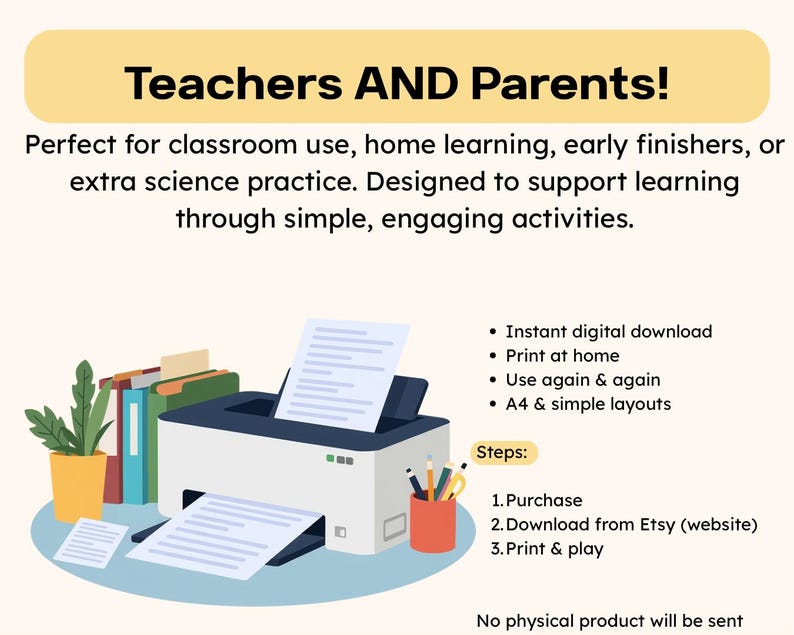 Grade 1 Science Workbook | Home Learning Printable | Printable Classroom Worksheets - Etsy