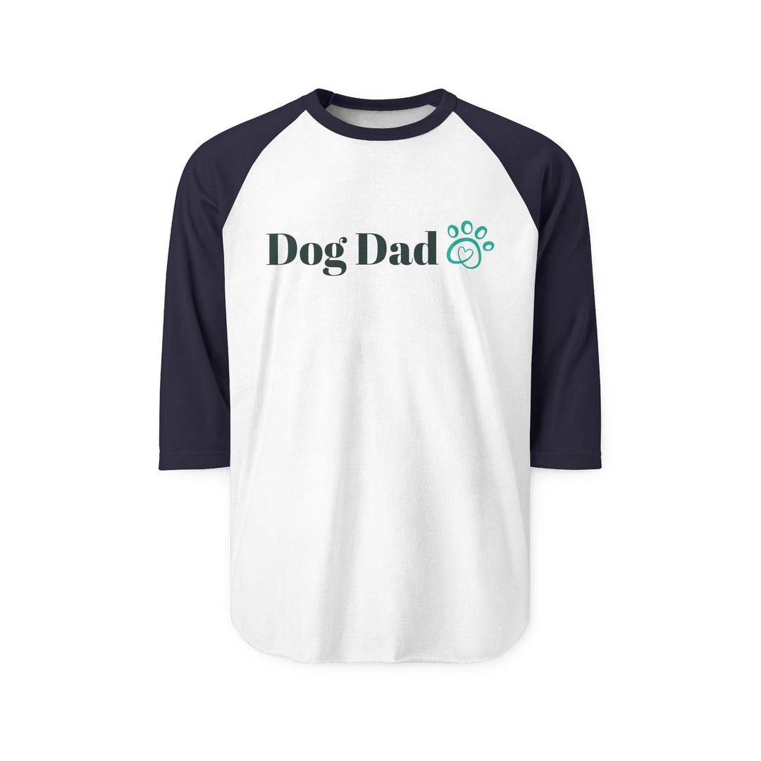 Dog Dad Paw Print Raglan Shirt | Baseball Tee, Pet Lover Apparel - Etsy