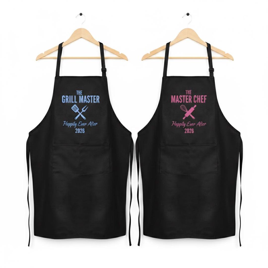 Personalized Apron Set, Grill Master & Master Chef, Wedding Gift - Etsy
