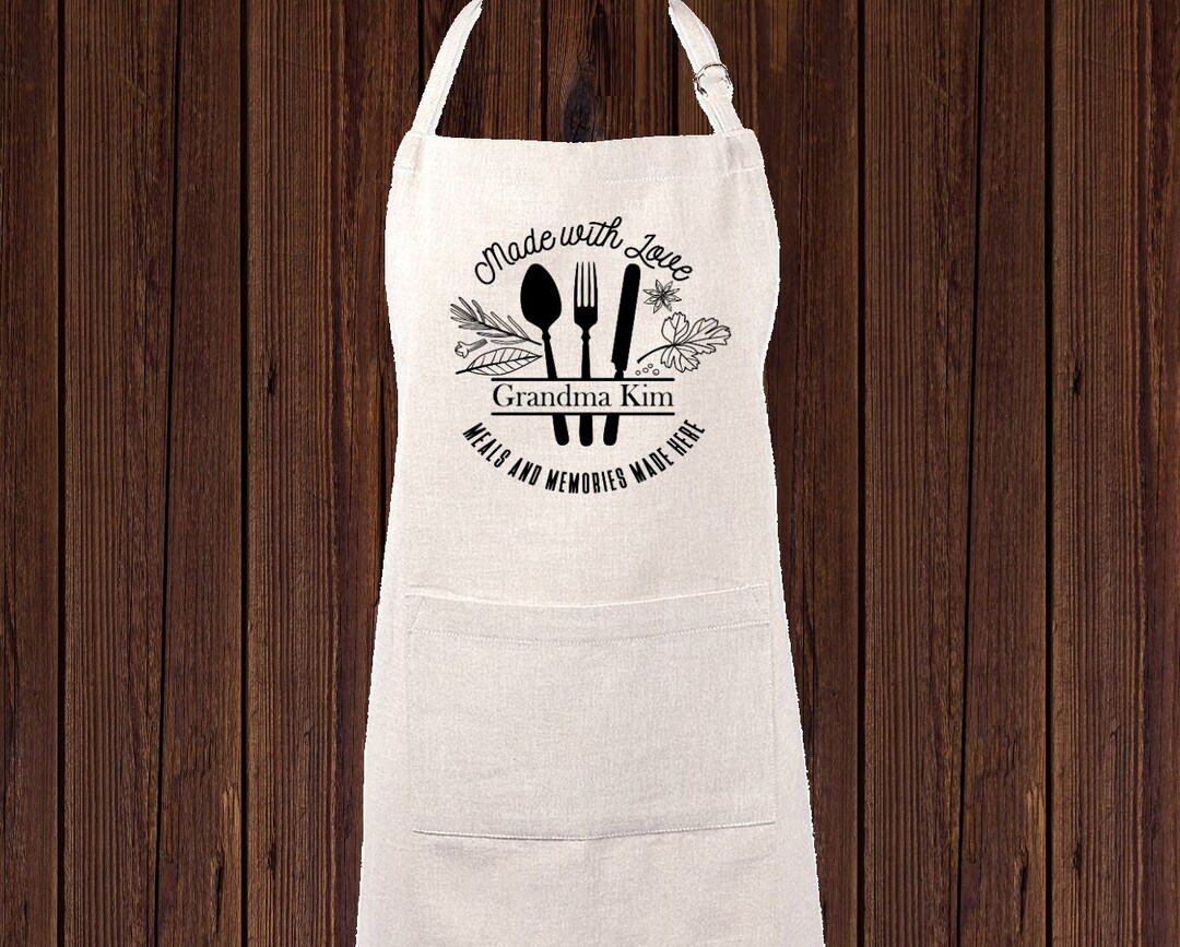 Personalized Linen Apron, Custom Kitchen Apron, Gift for Mom - Etsy