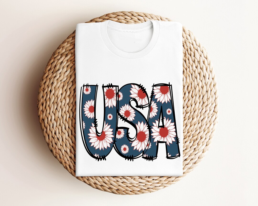 USA Daises America Retro Tee, USA Americana Shirt, 4th of July American ...