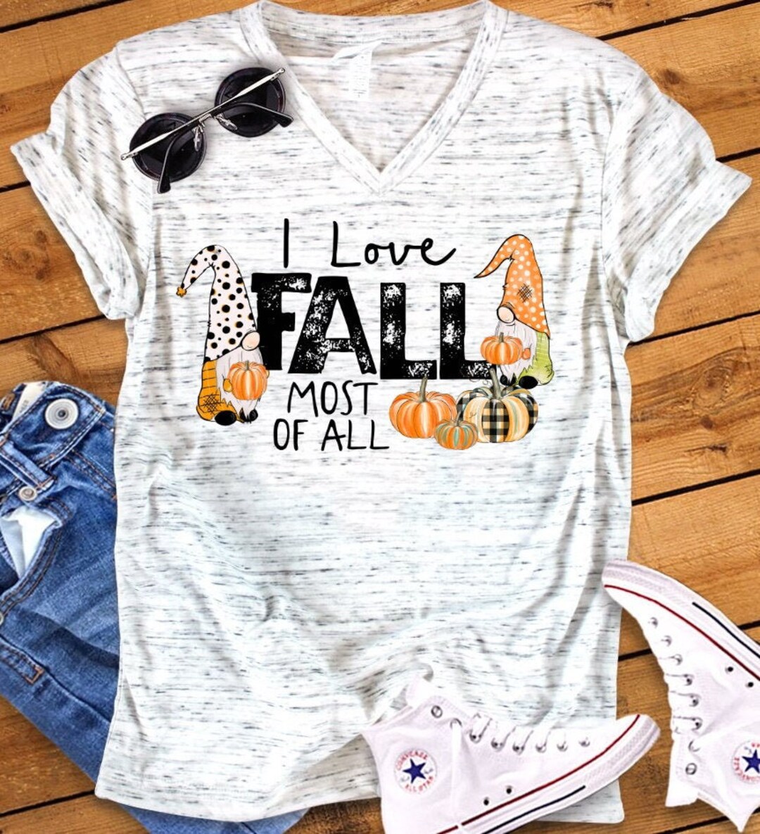 I Love Fall Most of All Fall Gnomes Pumpkins Fall Autumn Pumpkin Patch ...