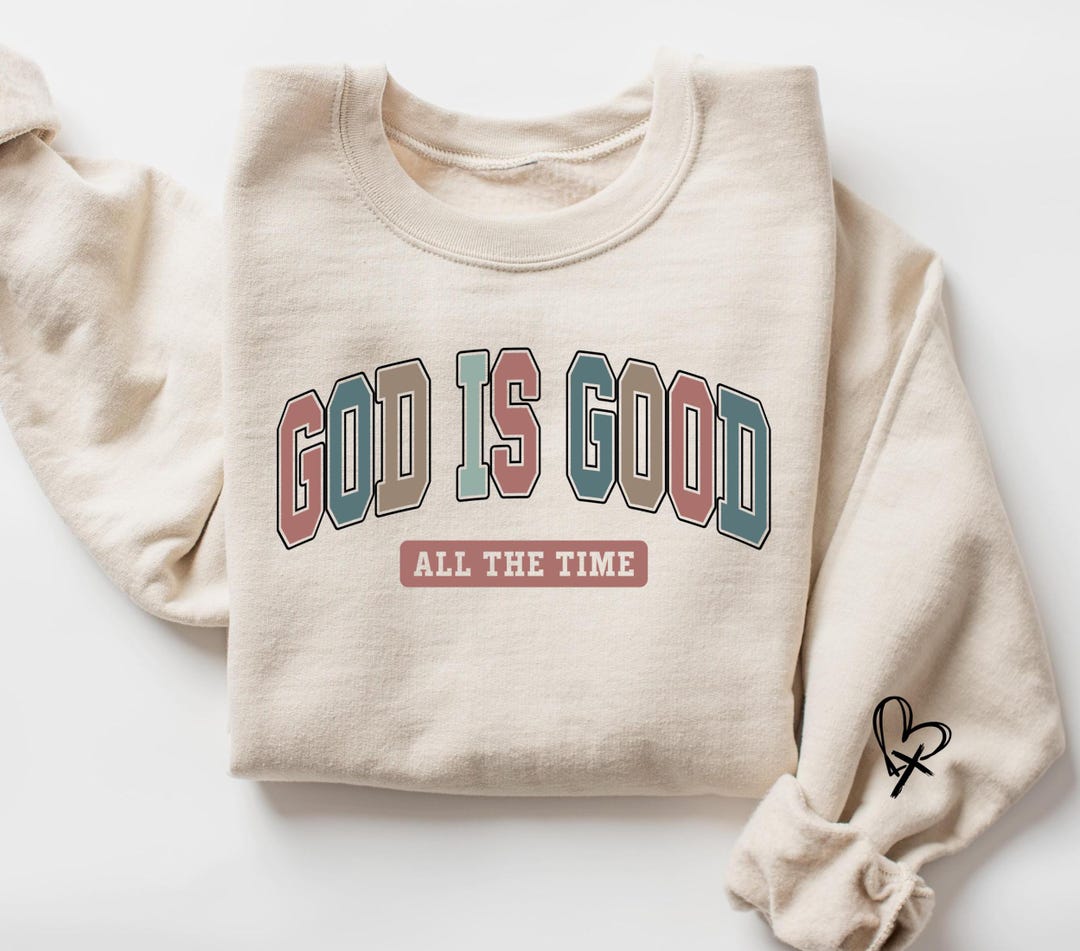 God is Good Cross Sleeve Print Christian Shirt, Christian Woman Shirt ...