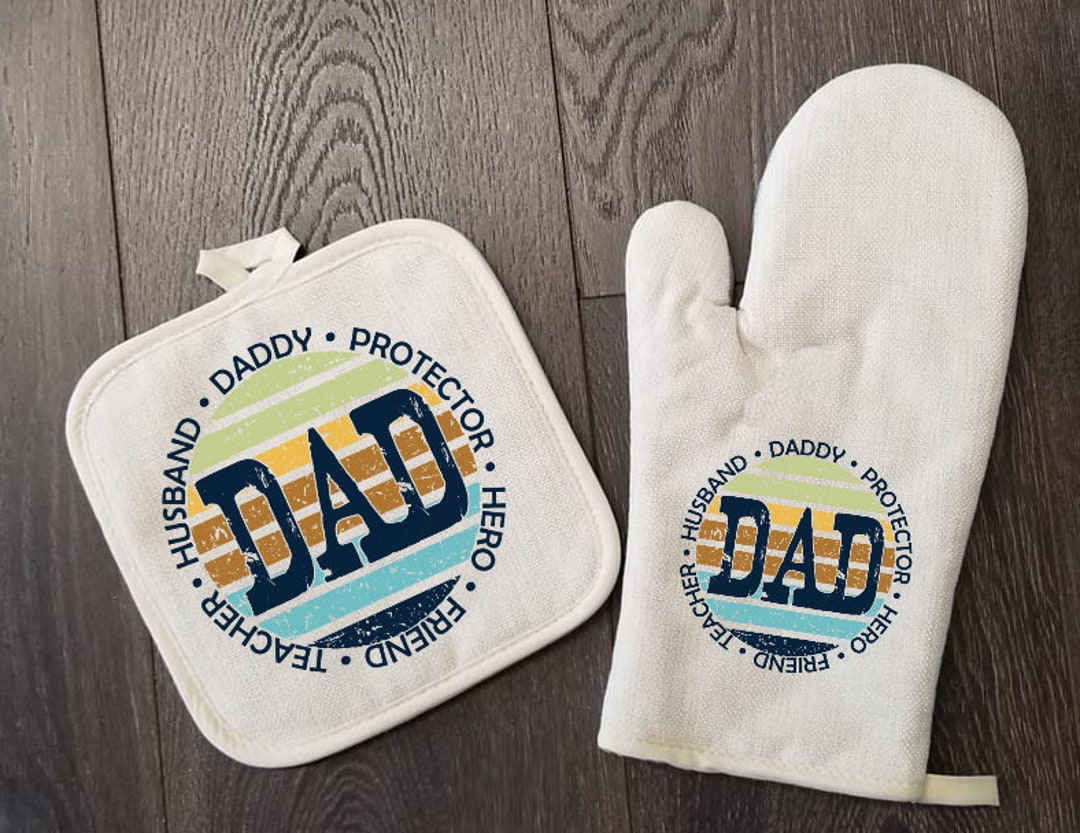 Dad Oven Mitt & Pot Holder Set Father's Day Gift Set Oven - Etsy Canada