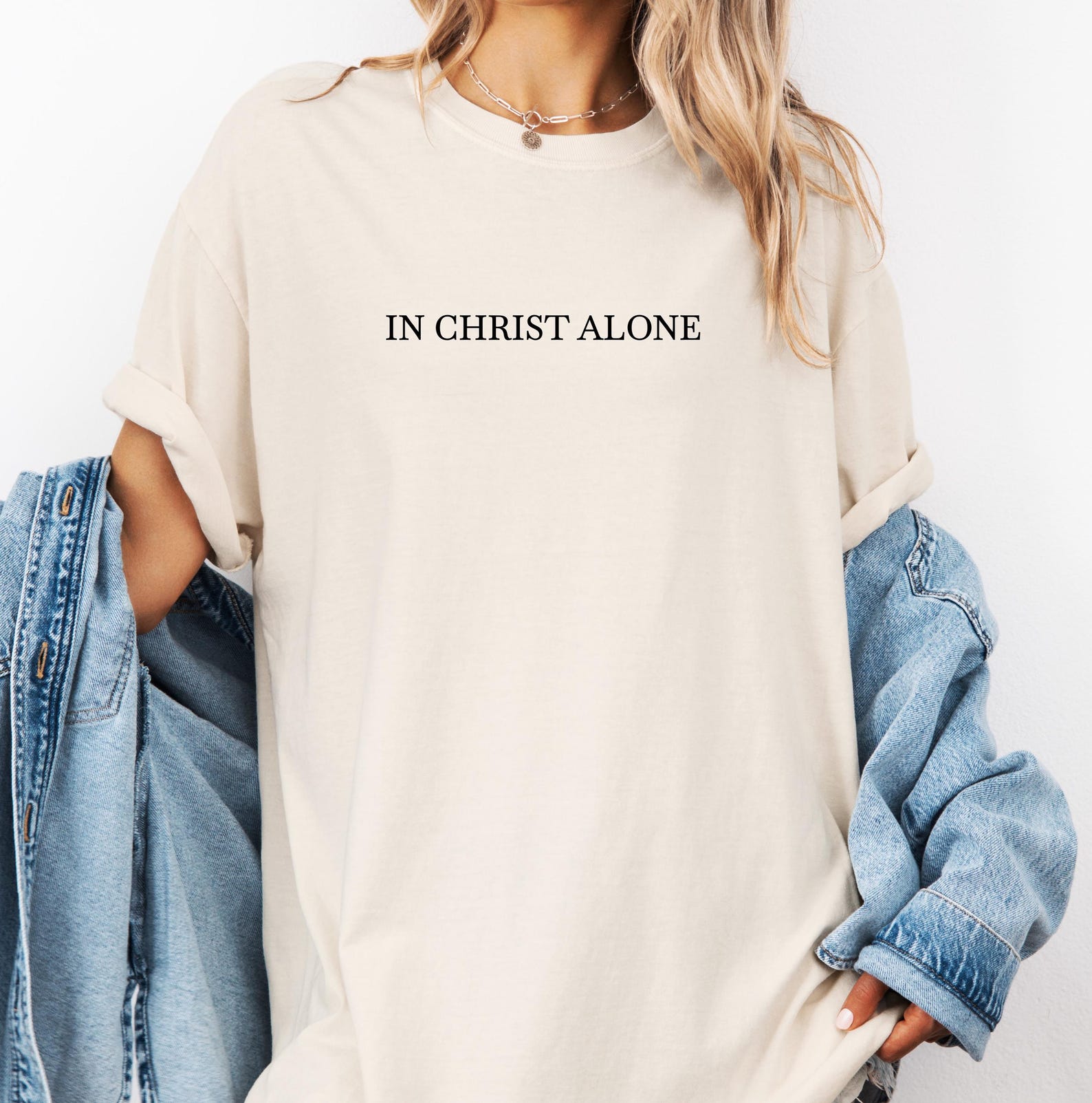In Christ Alone Comfort Colors® T-shirt, Christian Bible Verse Graphic ...