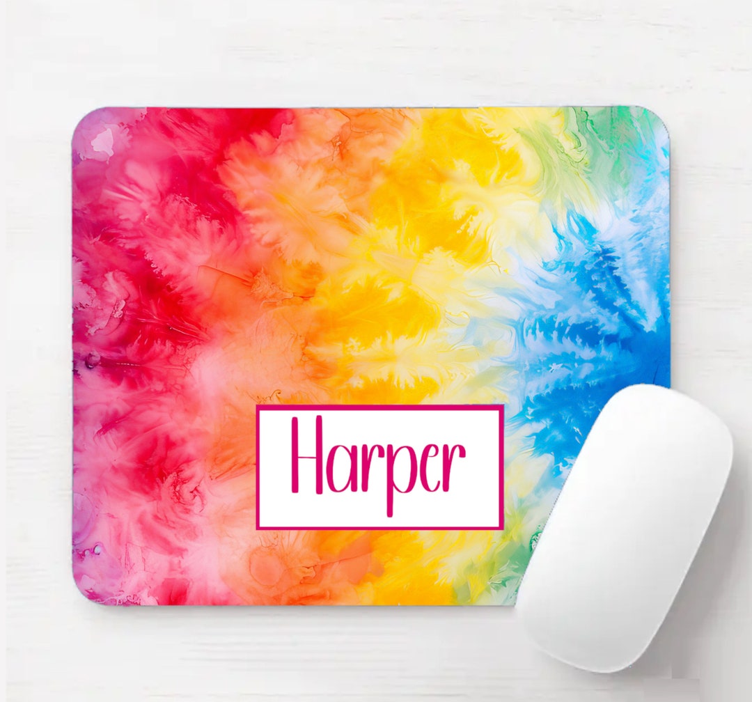 Personalized Tie Dye Mouse Pad Mousepad, Home Office, Back to School - Etsy