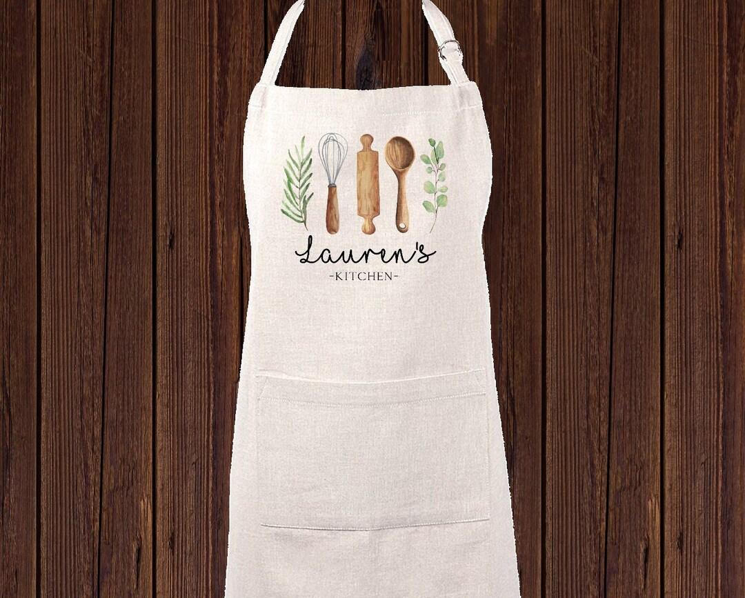 Personalized Custom Linen Apron, Custom Kitchen Cooking Apron Cooking ...