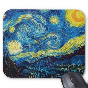 Vincent Van Gogh Starry Night Mouse Pad Mousepad - Etsy