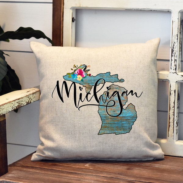 Michigan Pillow - Etsy