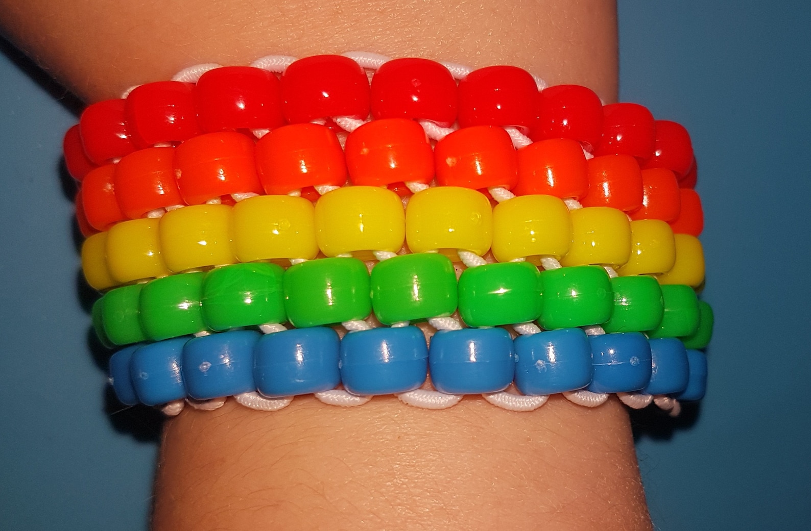 Rainbow Star Kandi Bracelet Cuff - Etsy UK