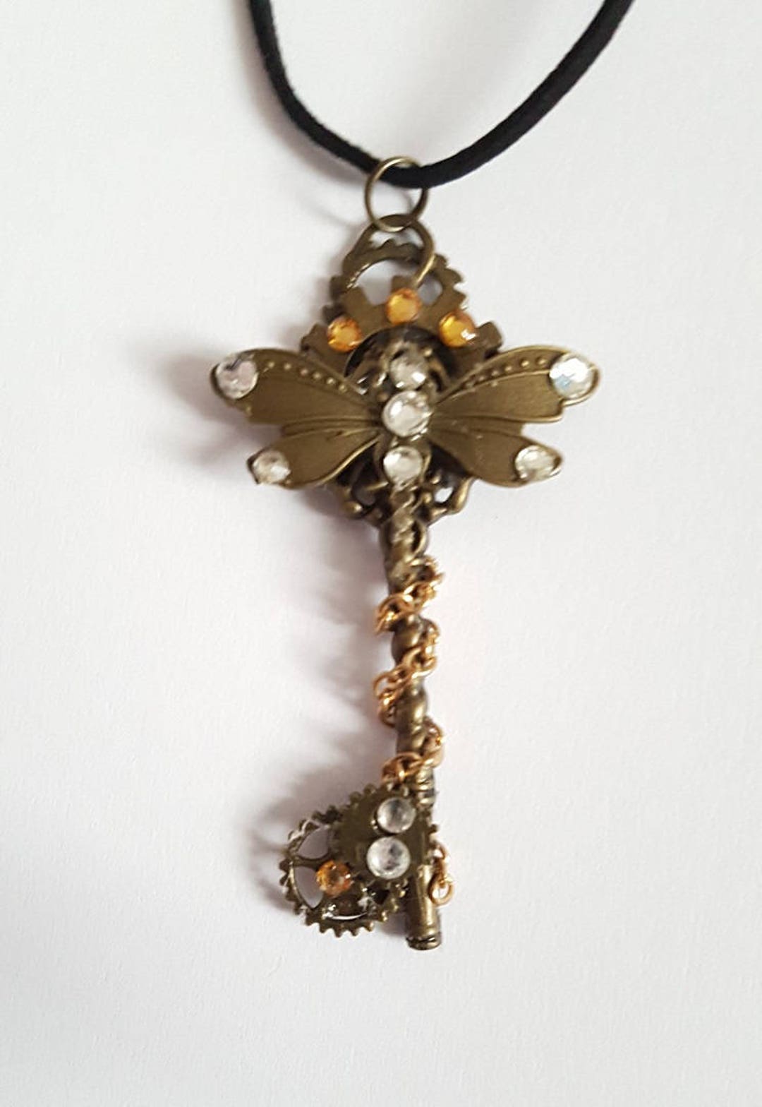 Bronze Firefly Key Necklace Steampunk, Magical Jewellery - Etsy