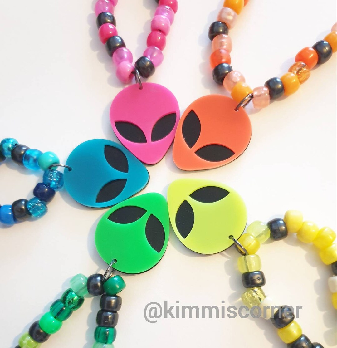 Kandi Alien Stretch Necklace - Etsy