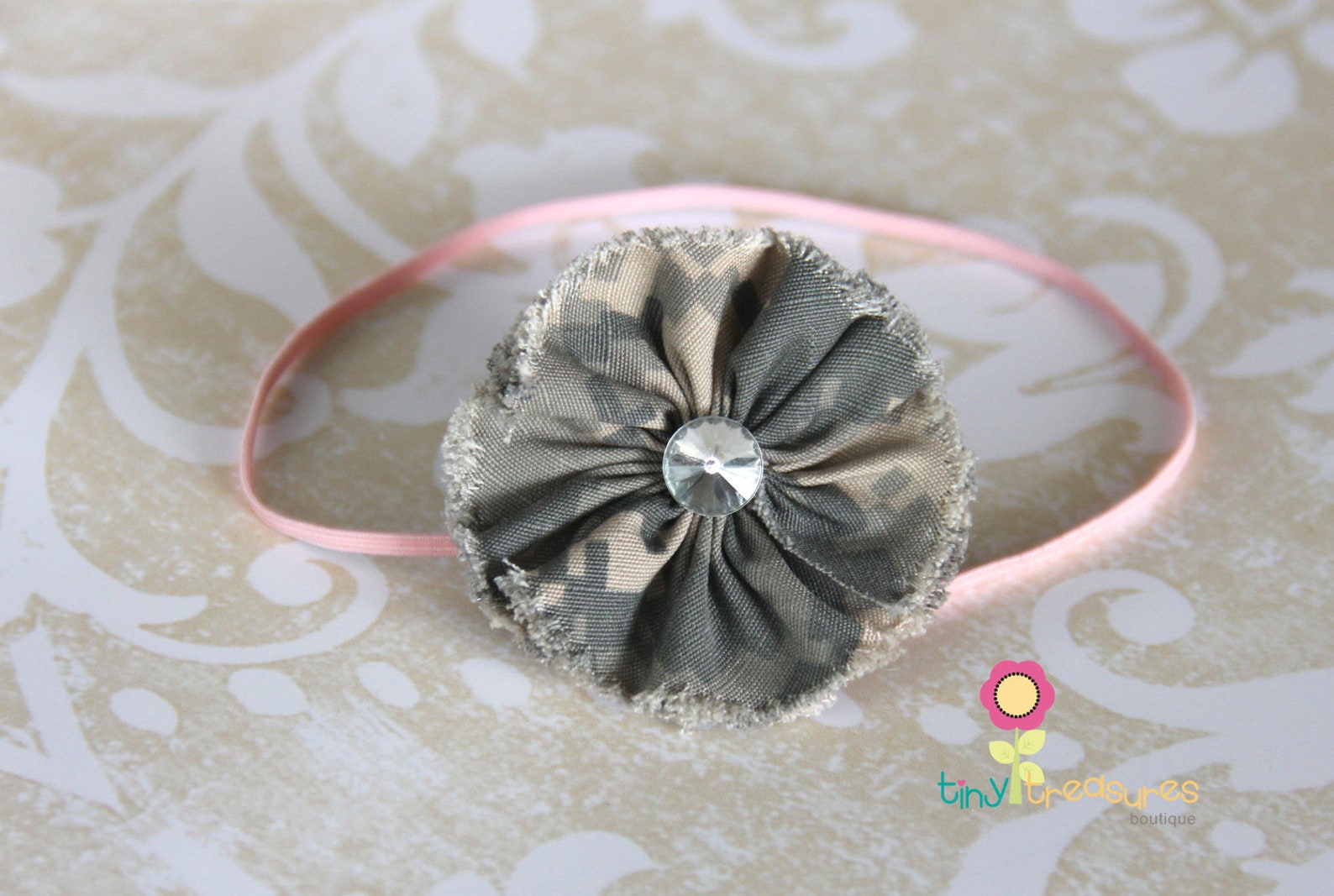 Army - Army Gathered Daisy Hair Clip or Headband - Etsy
