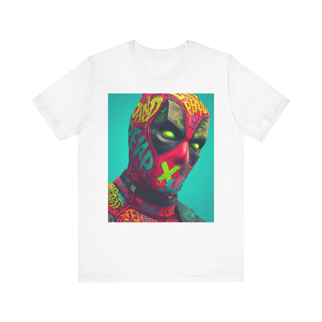 Graffiti Deadpool Tee | Comic Character Shirt, Neon Pop Art - Etsy