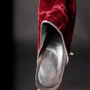 1970s Maroon Velvet Platform Mules Heels - Etsy