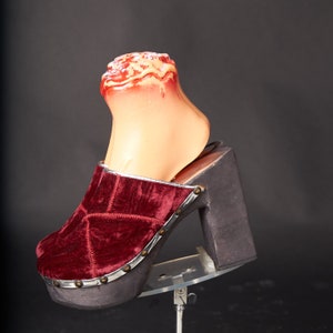 1970s Maroon Velvet Platform Mules Heels - Etsy