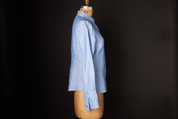 Vintage Mario Romano Blue Linen Shirt - Gem