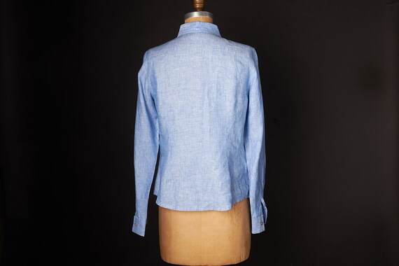Vintage Mario Romano Blue Linen Shirt - Gem