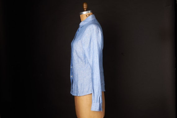 Vintage Mario Romano Blue Linen Shirt - Gem
