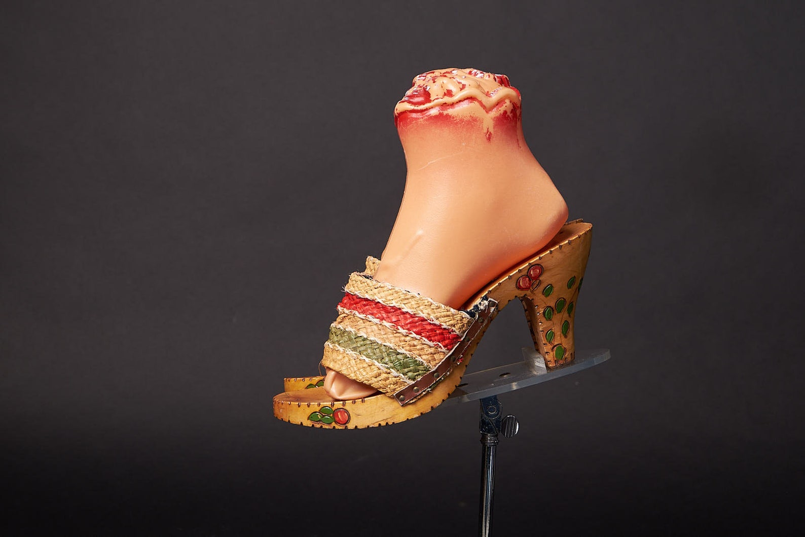 Vintage 1950s Straw Hand Painted Heels Shoes - Etsy