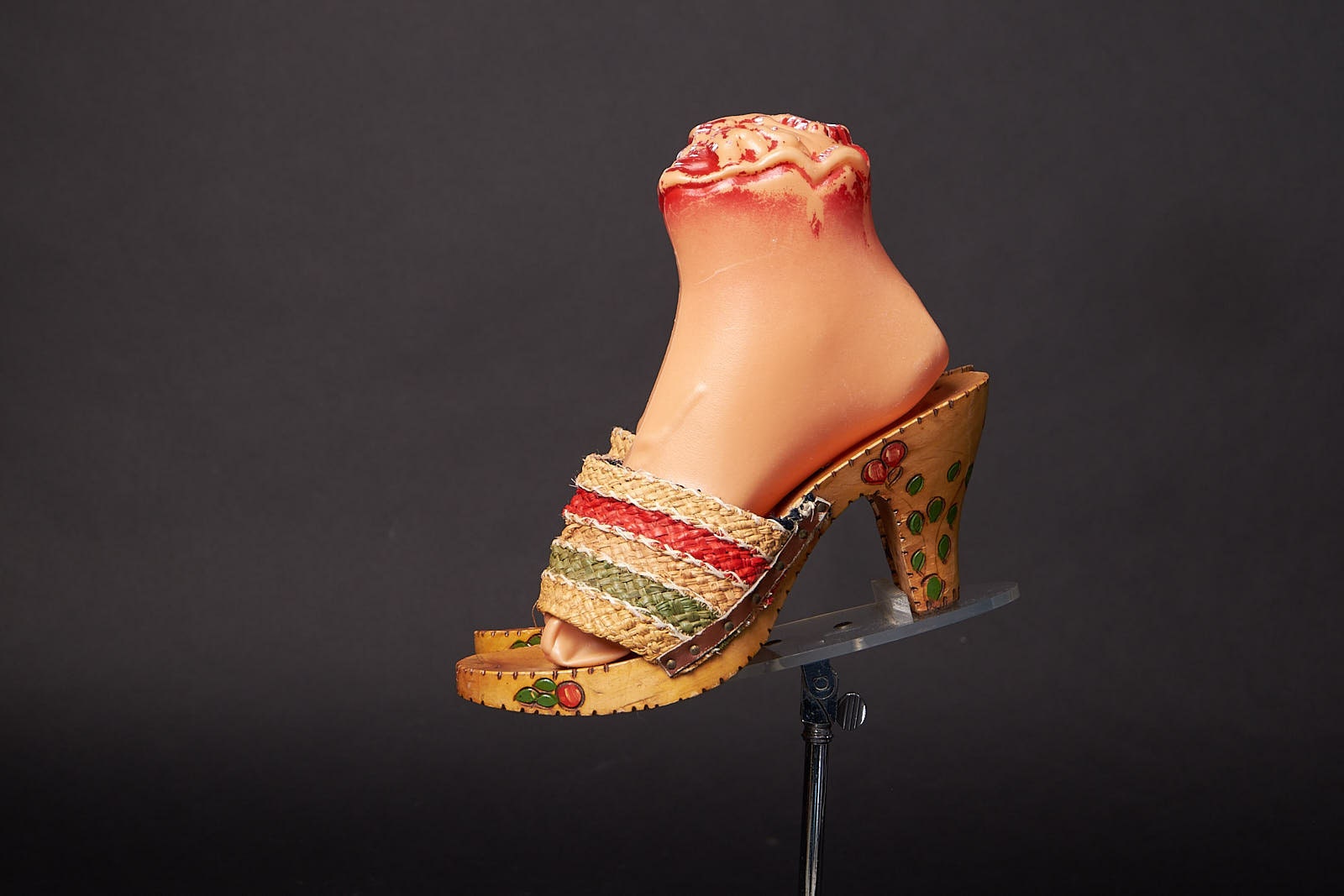 Vintage 1950s Straw Hand Painted Heels Shoes - Etsy