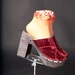 1970s Maroon Velvet Platform Mules Heels - Etsy