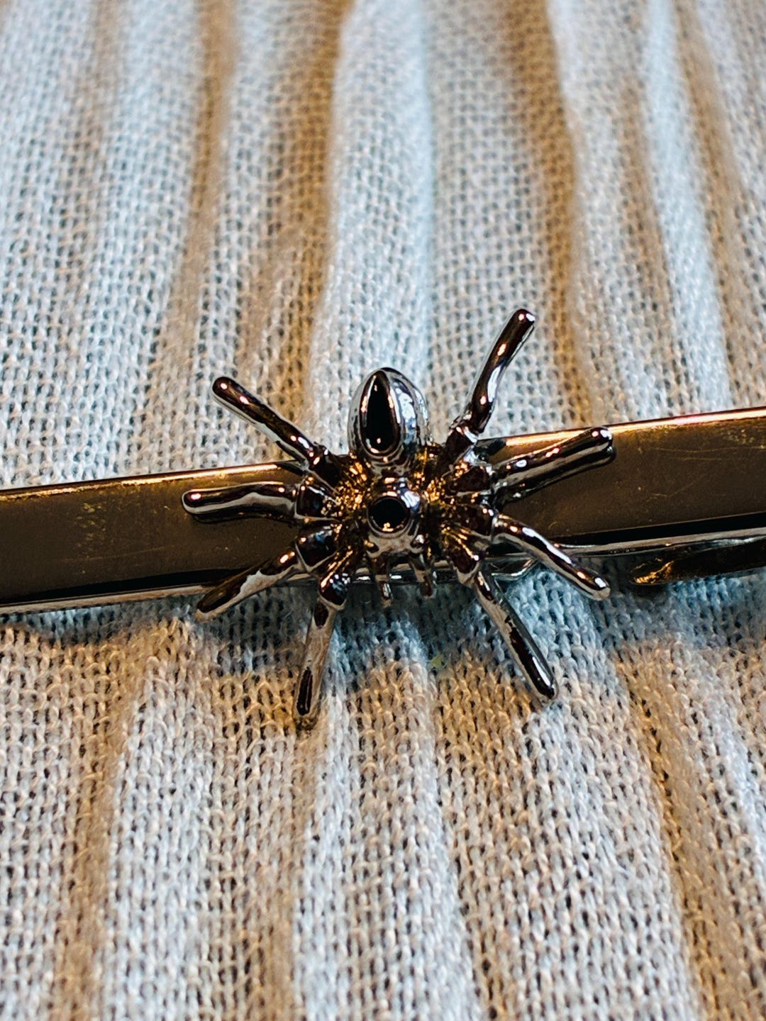 Spider Tie Bar Sliver Tone - Etsy