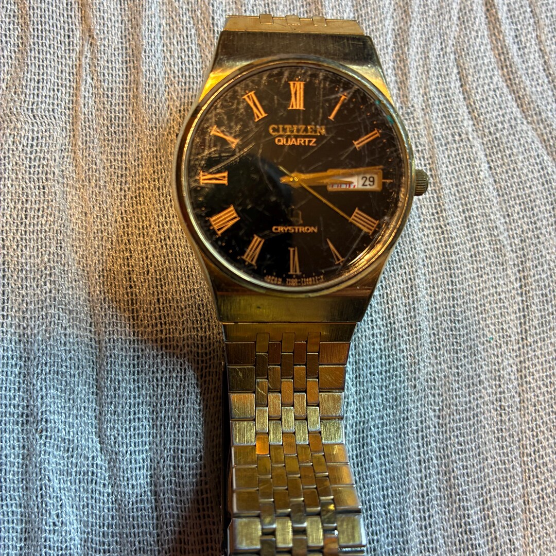 Men's Citizen Quartz Cryston Wrist Watch - Etsy