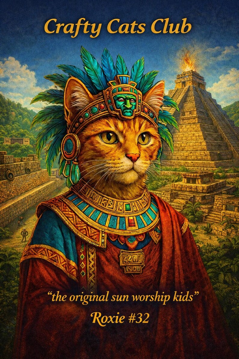 Roxie the Mayan King Cat Art Print – #32 Limited Edition (digital ...