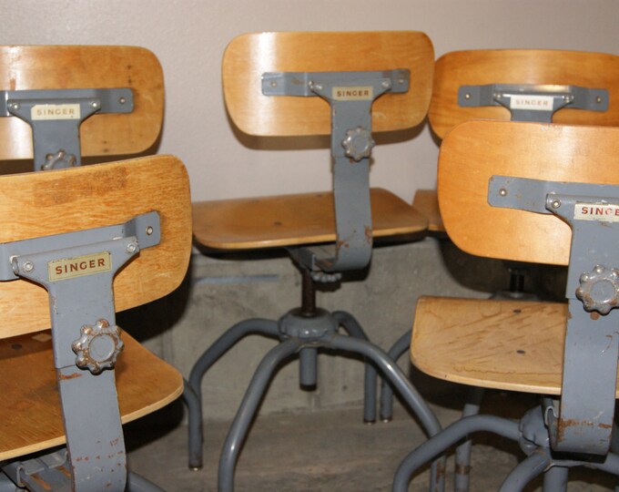 Vintage Industrial Singer Sewing Chair Stool - Etsy