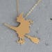 Gold Witch Charm Necklace, Witch Pendant, Halloween Jewelry, Broom Ride ...