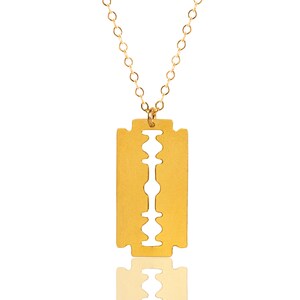 Gold Razor Blade Necklace Razor Blade Charm Gothic Jewelry - Etsy