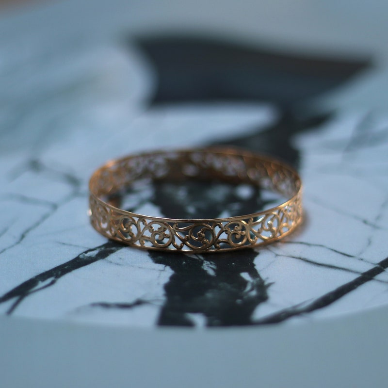 Gold Filigree Bangle - Etsy