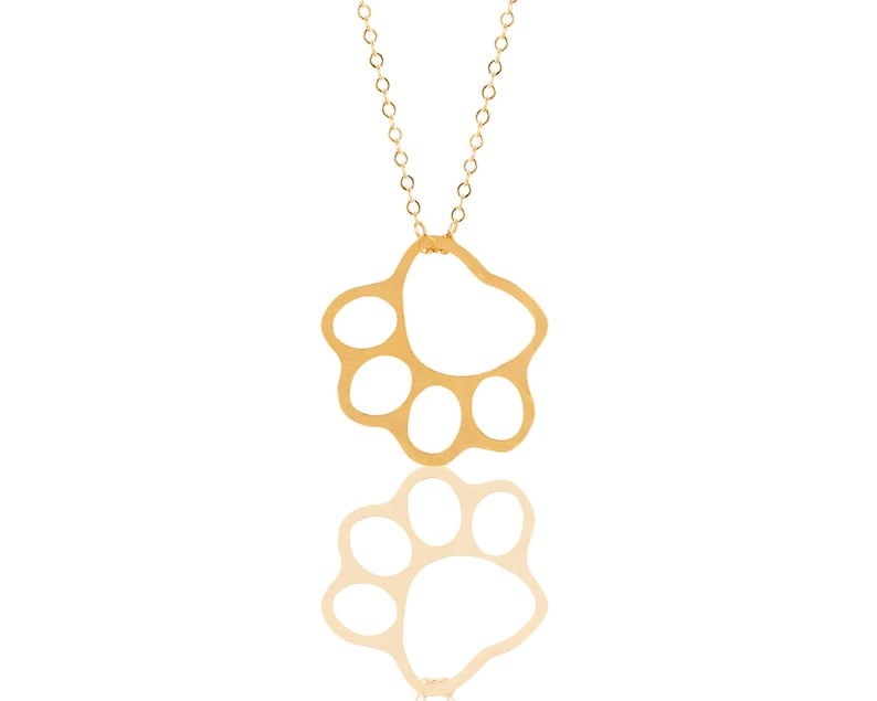 Gold Paw Print Necklace Gold Paw Charm Paw Jewelry Dog Paw - Etsy