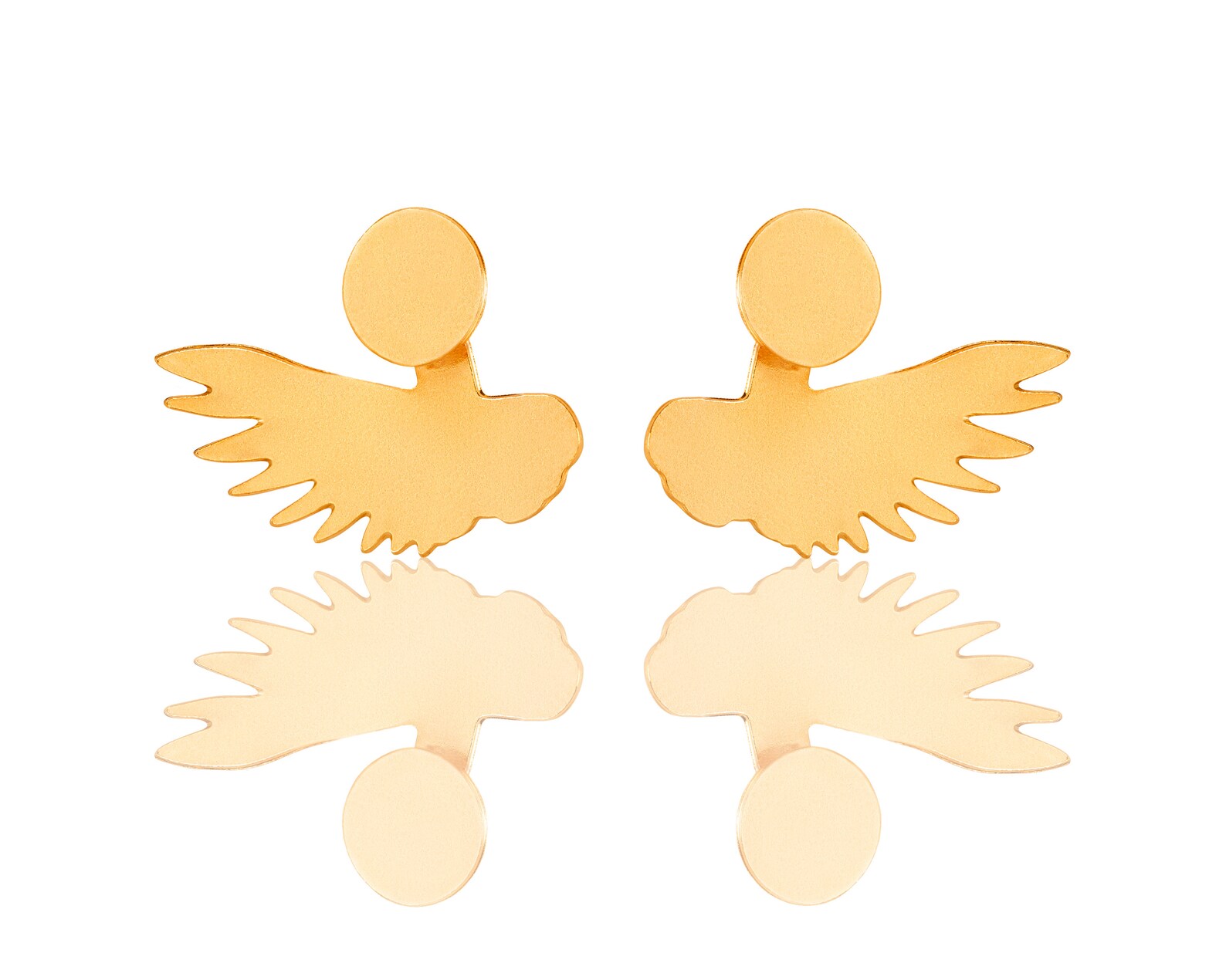 Gold Wing Ear Jacket Earrings Double Sided Earrings Front | Etsy