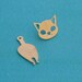 Cat Ear Jacket Earrings, Gold Ear Jacket, Cat Earrings, Front Back ...