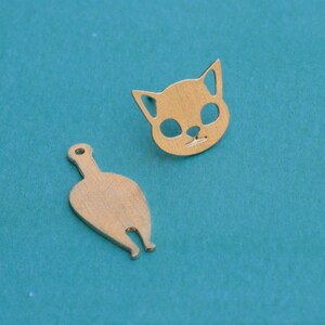 Cat Ear Jacket, Gold Cat Earrings, Gift for Cat Lovers, Cat Studs, Cat ...