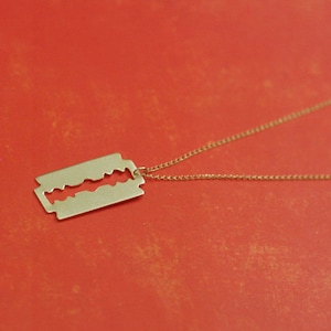 Gold Razor Blade Necklace Razor Blade Charm Gothic Jewelry - Etsy