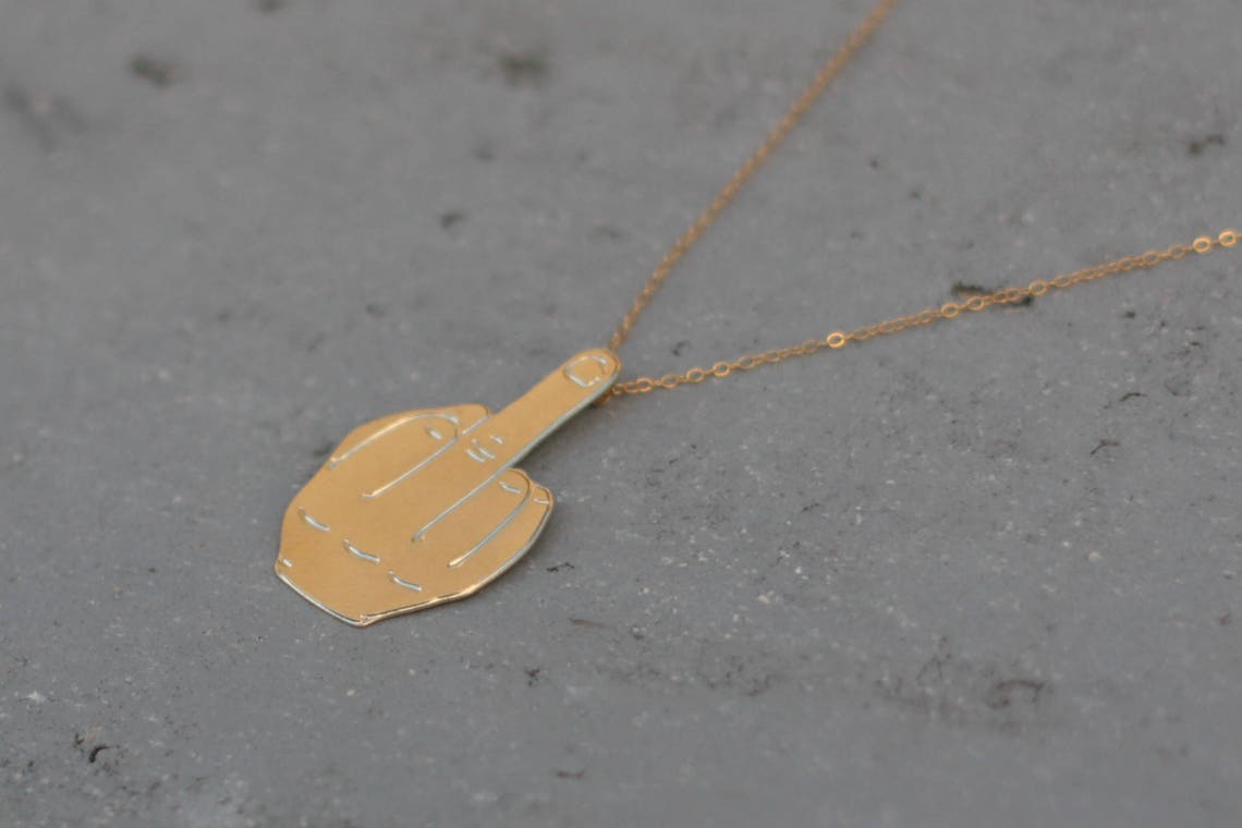 Middle Finger Necklace Middle Finger Jewelry Statement | Etsy