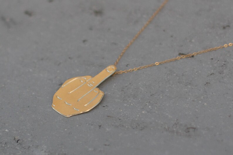 Middle Finger Necklace Middle Finger Jewelry Statement | Etsy